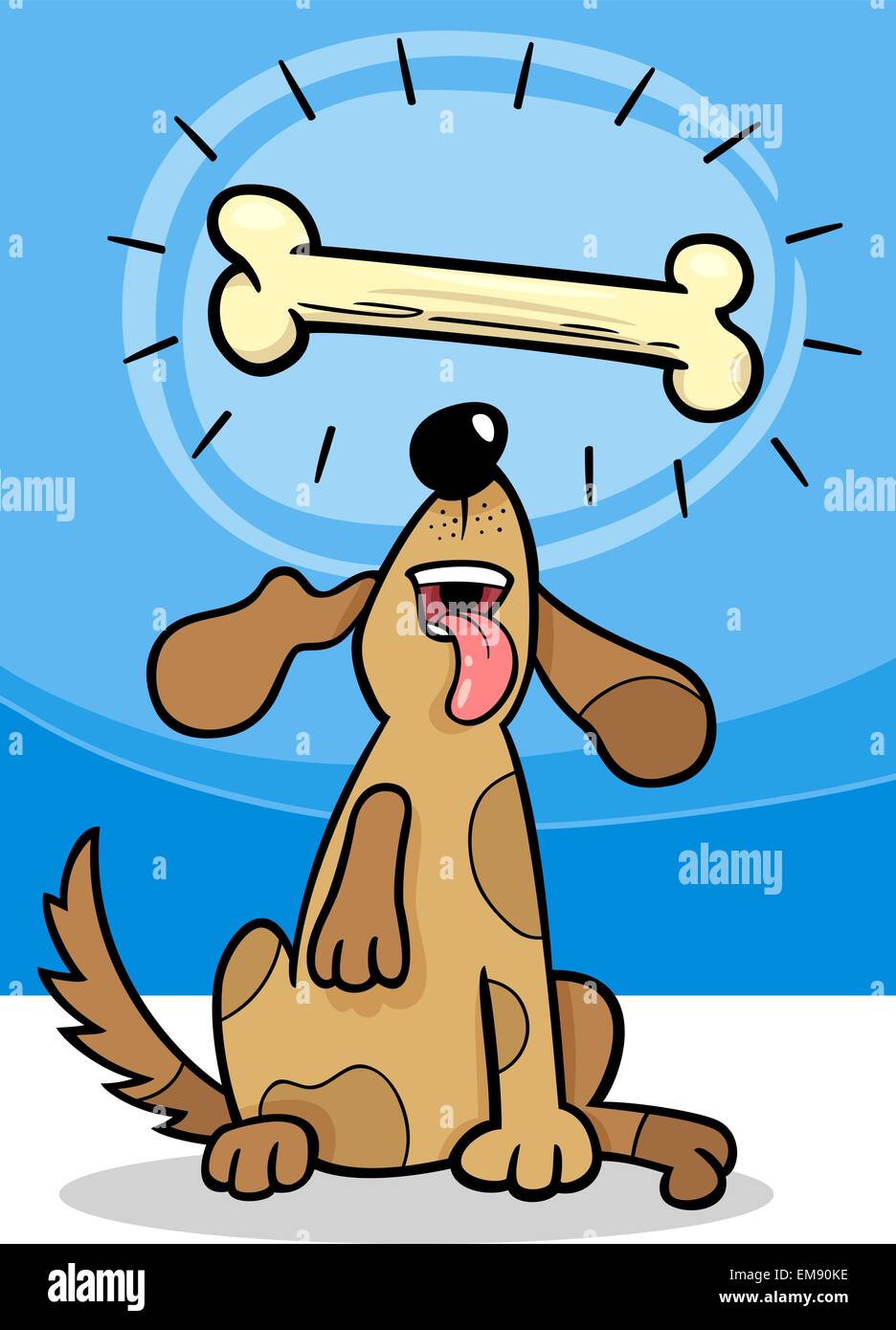 dog with dogbone cartoon illustration Stock Vector Image & Art - Alamy