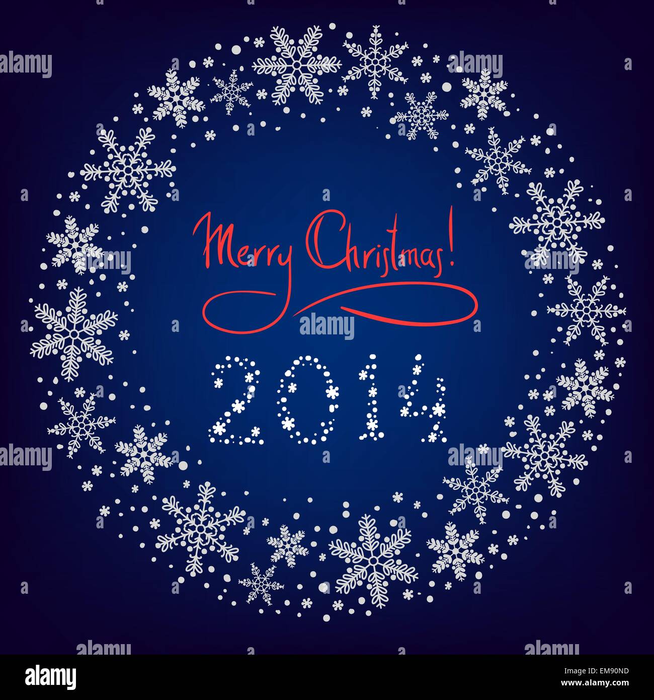 Christmas wreath background with snowflakes Stock Vector Image & Art ...