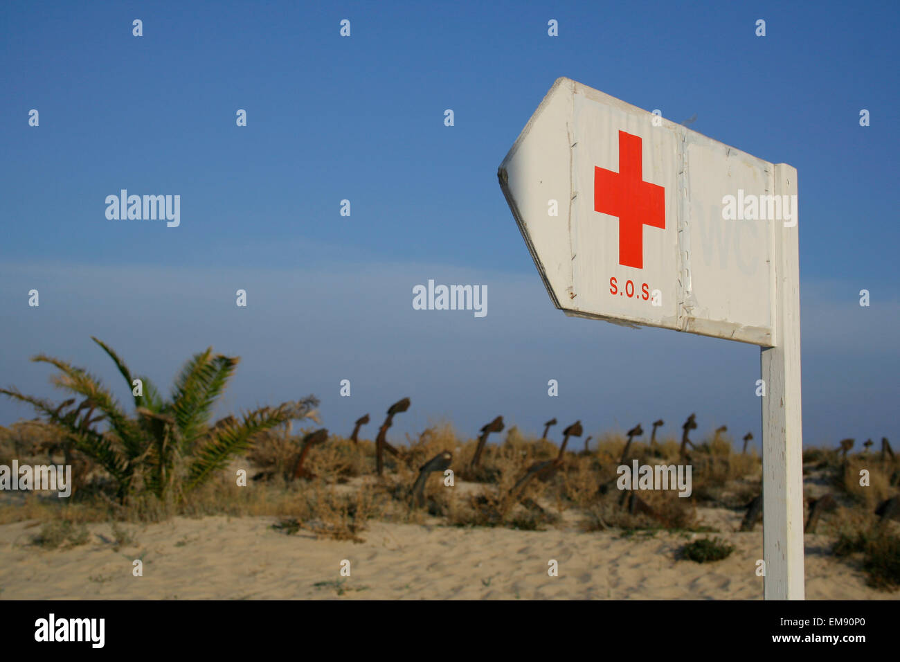 Anchor graveyard on Praia Do Barril in Tavira, Portugal Stock Photo - Alamy