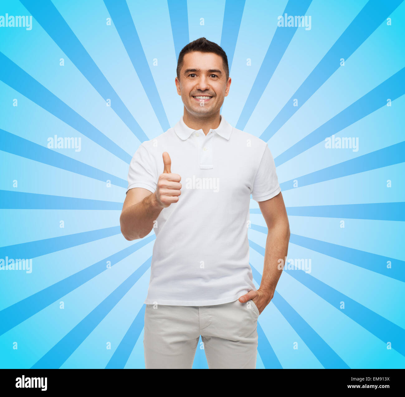 smiling man showing thumbs up Stock Photo - Alamy