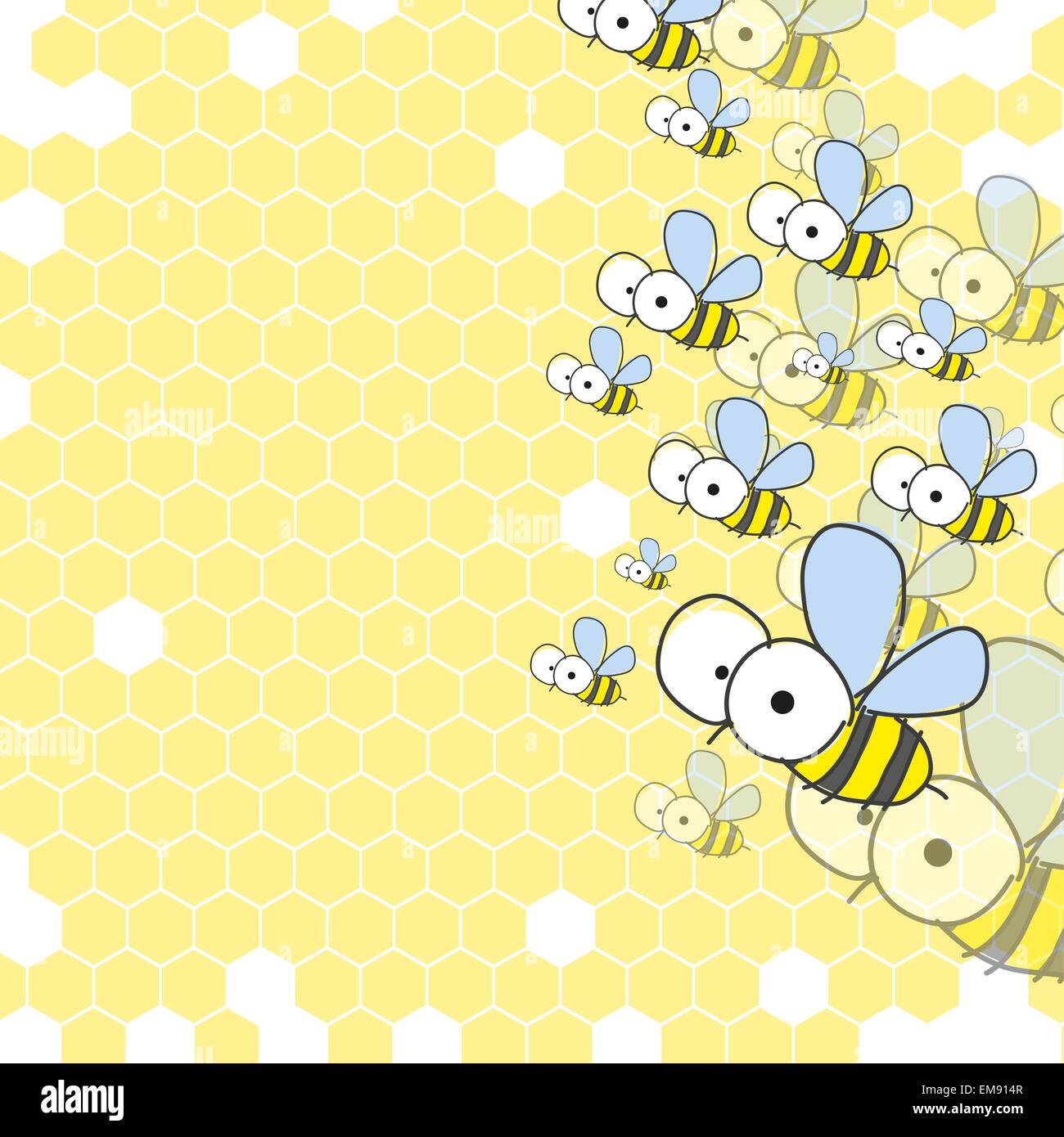 Bees And Honeycomb. Spring Background Stock Vector Image & Art - Alamy