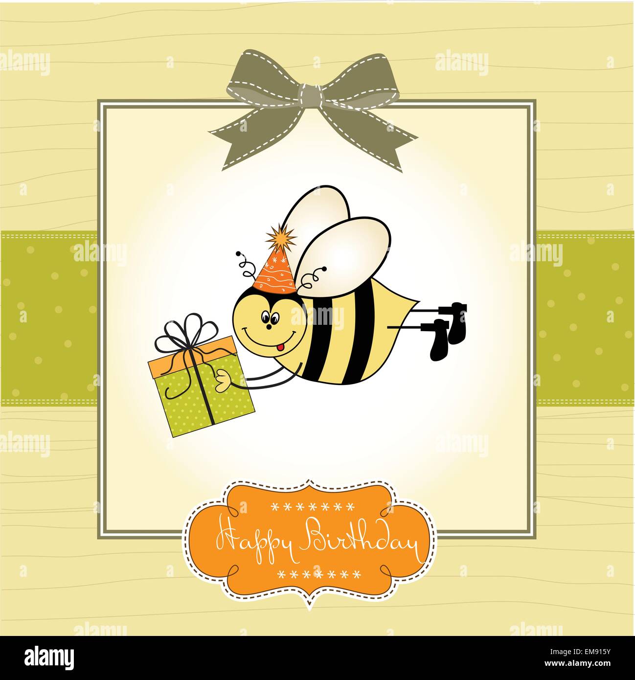 birthday card with bee Stock Vector Image & Art - Alamy