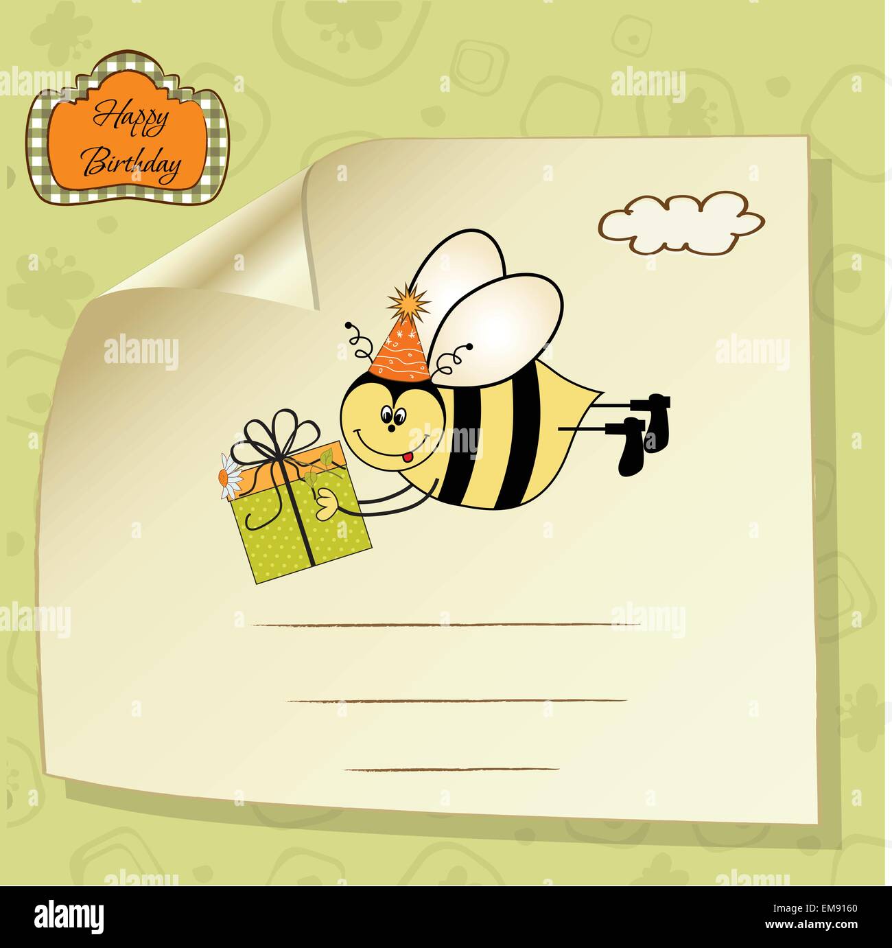birthday card with bee Stock Vector Image & Art - Alamy