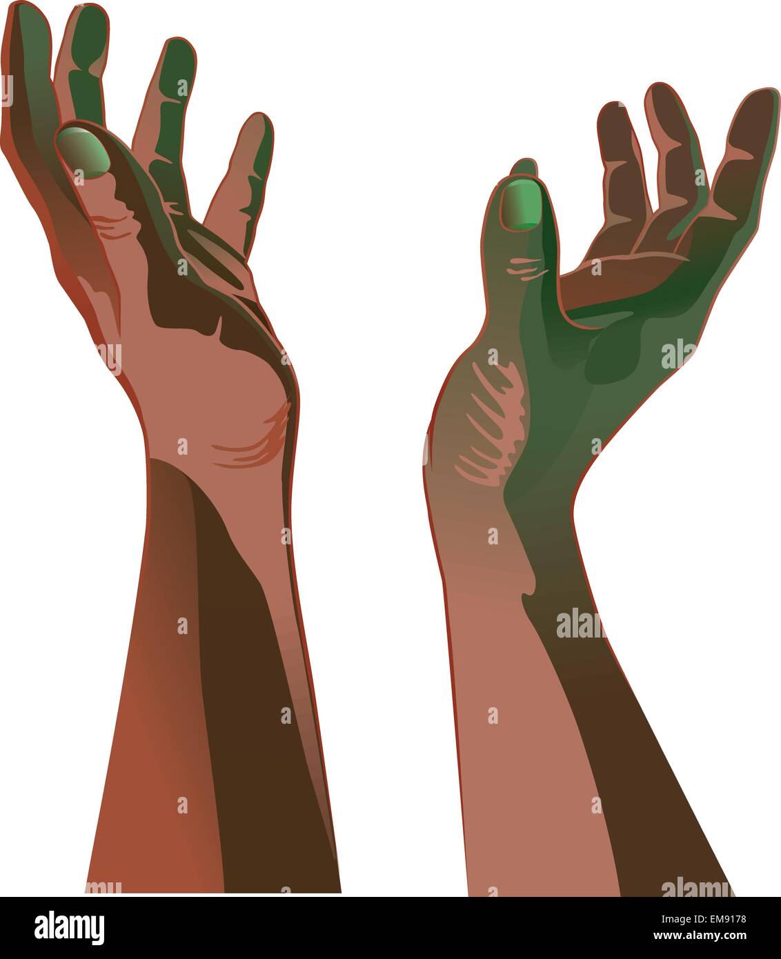 Caucasian human hands Stock Vector Images - Alamy