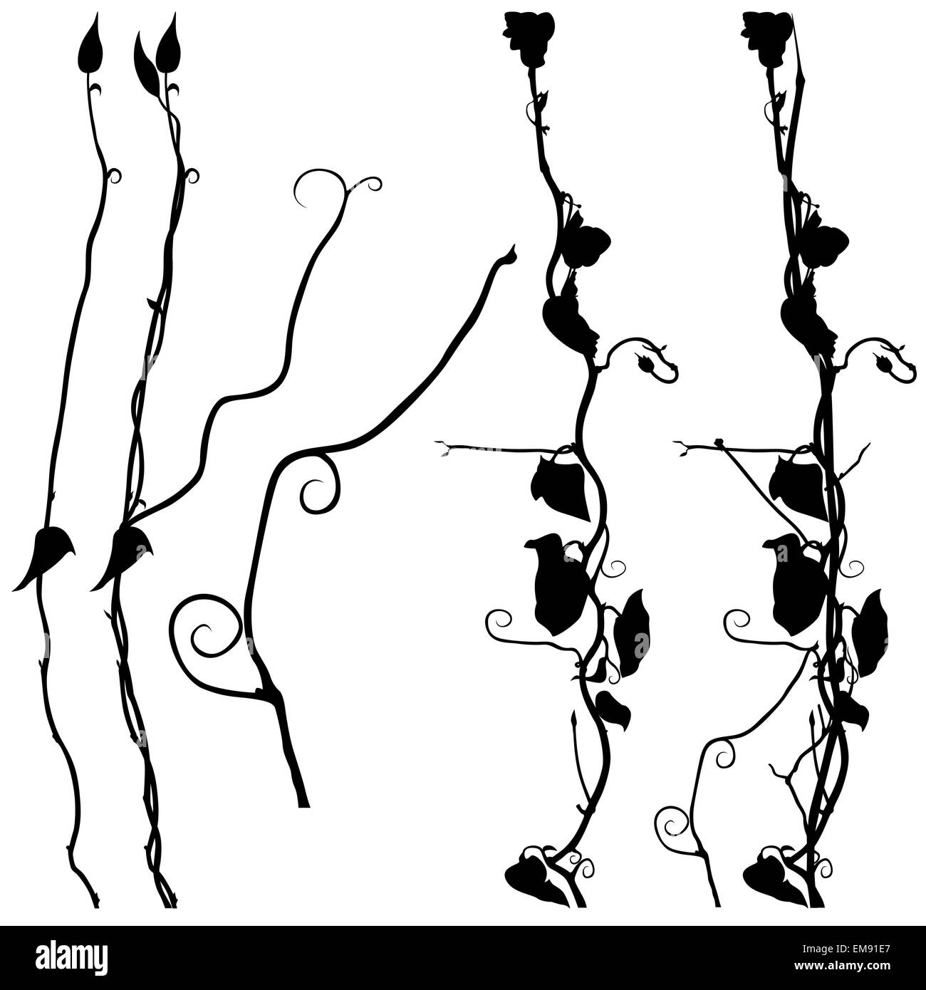 Weed Plants Silhouette Stock Vector Image & Art - Alamy