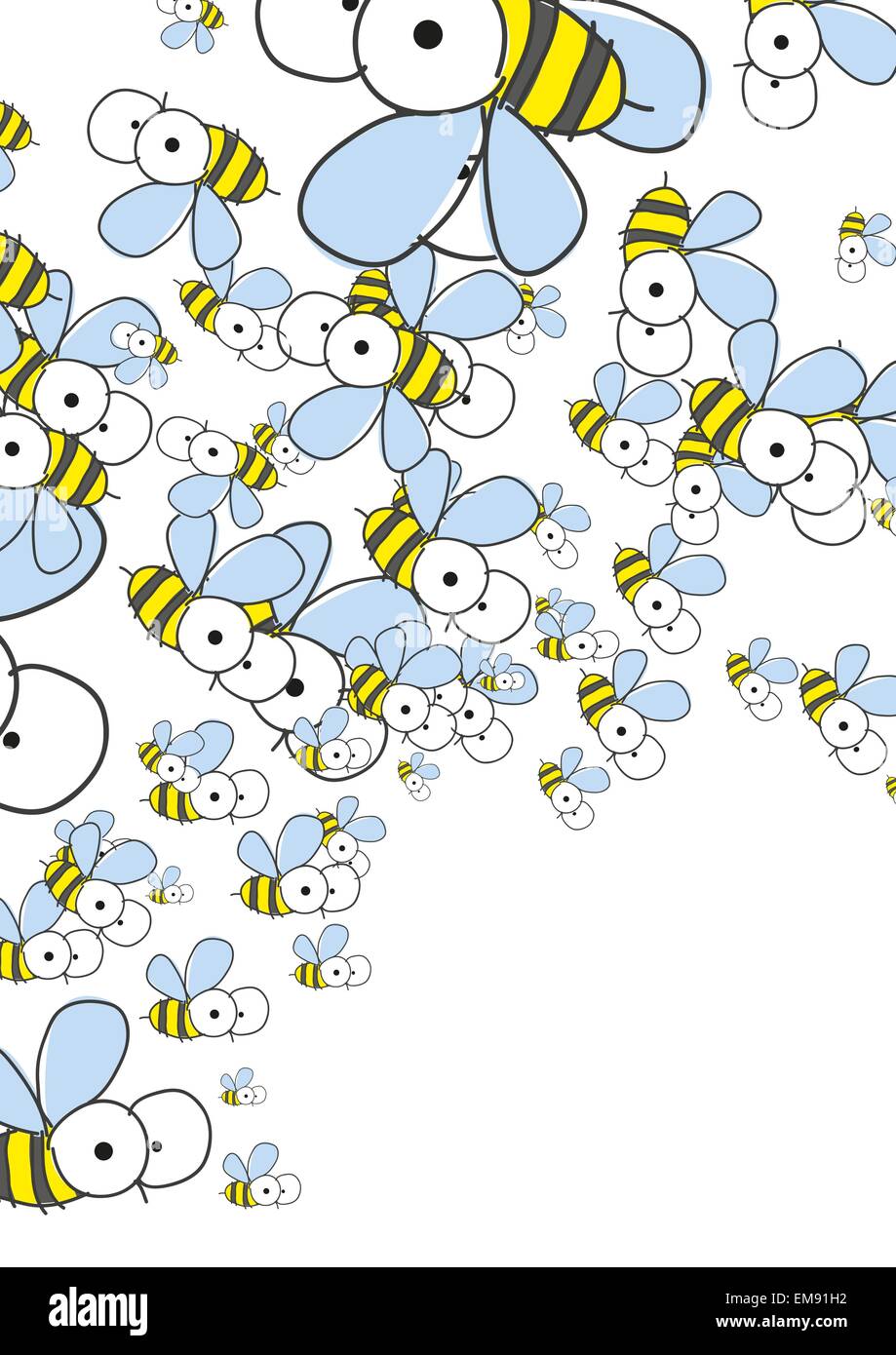 White Background With Bees. Spring Background Stock Vector Image & Art ...