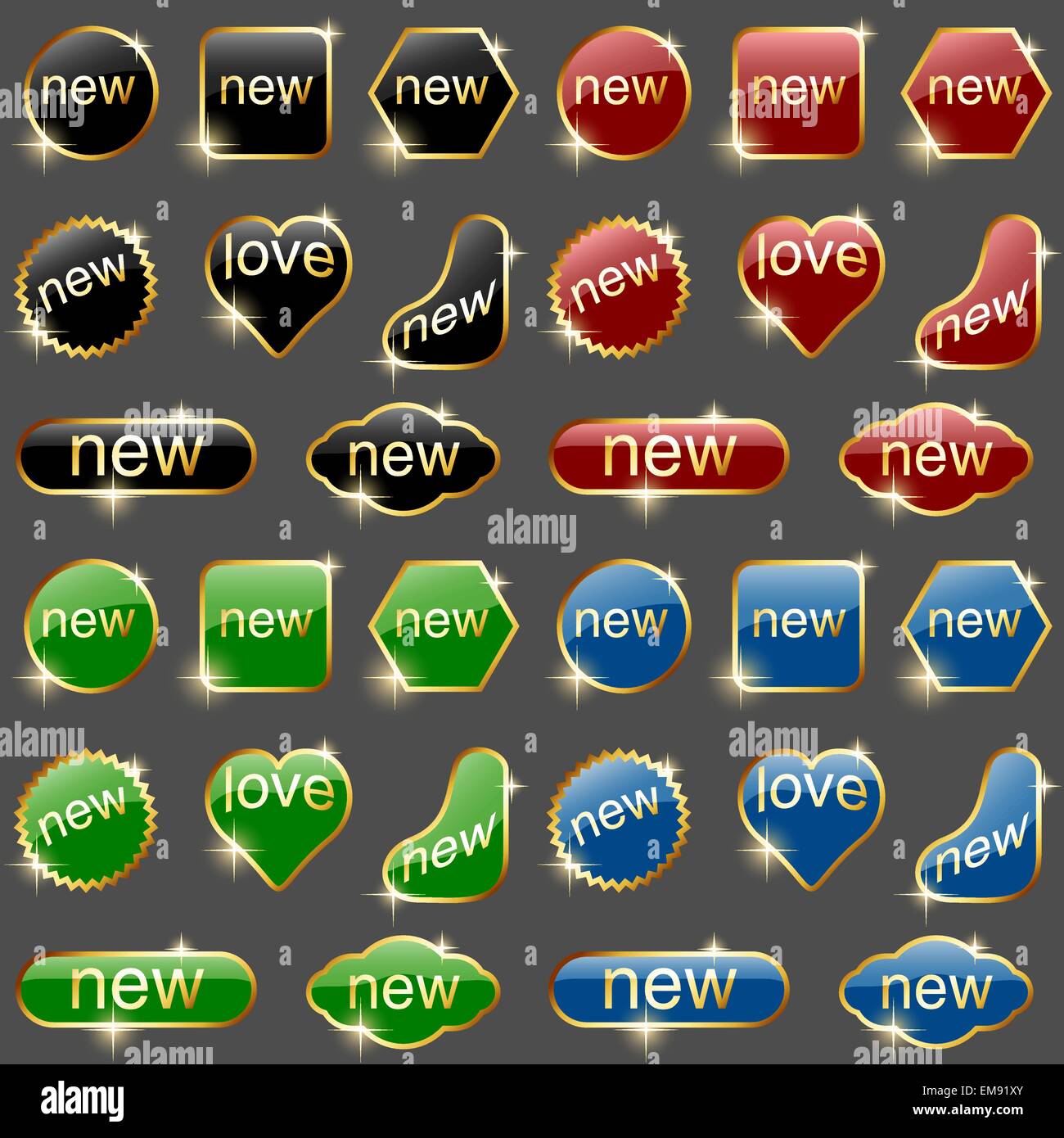 Glossy Label Set Stock Vector Image & Art - Alamy