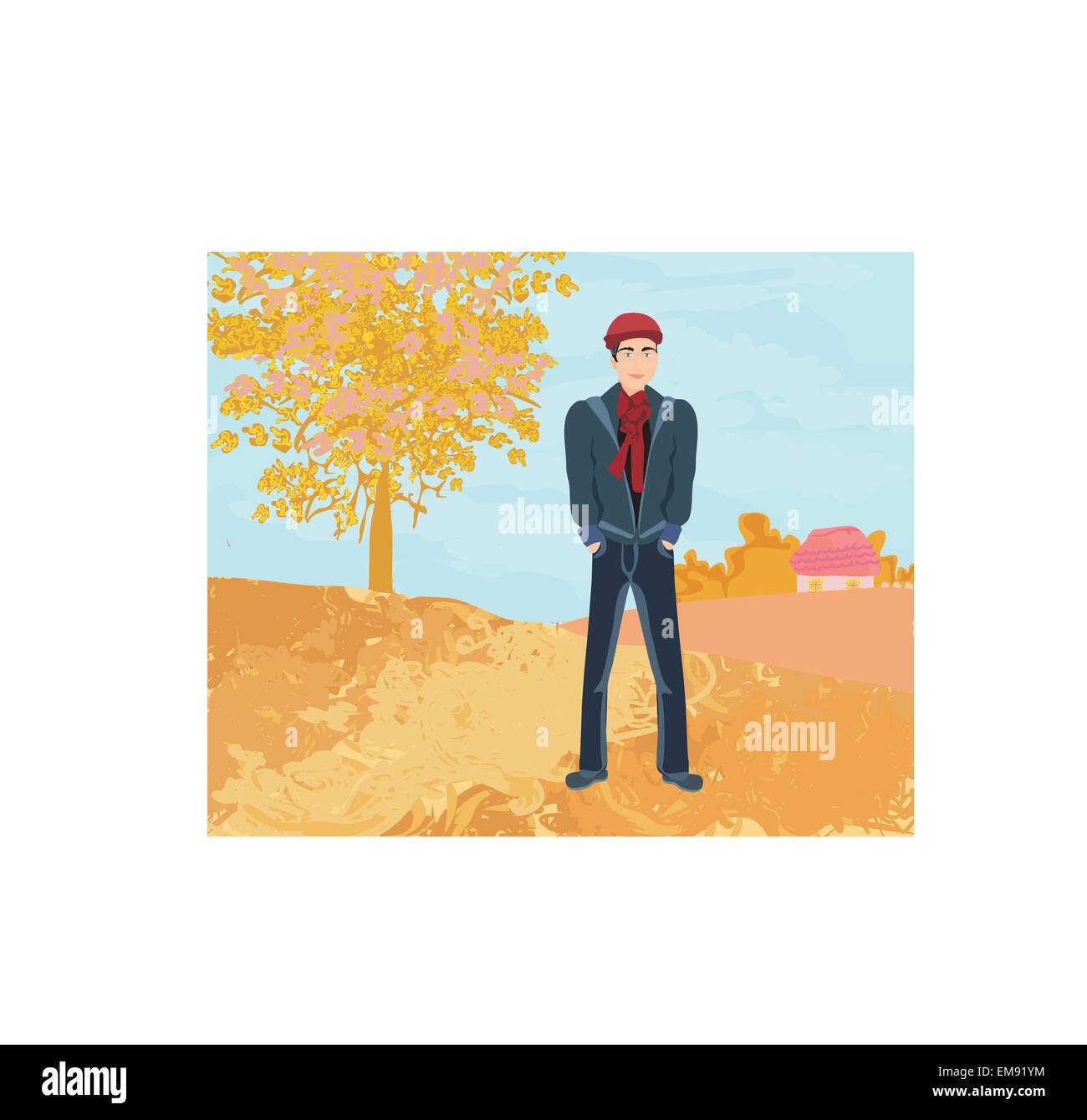 Attractive man in nature Stock Vector Images - Alamy