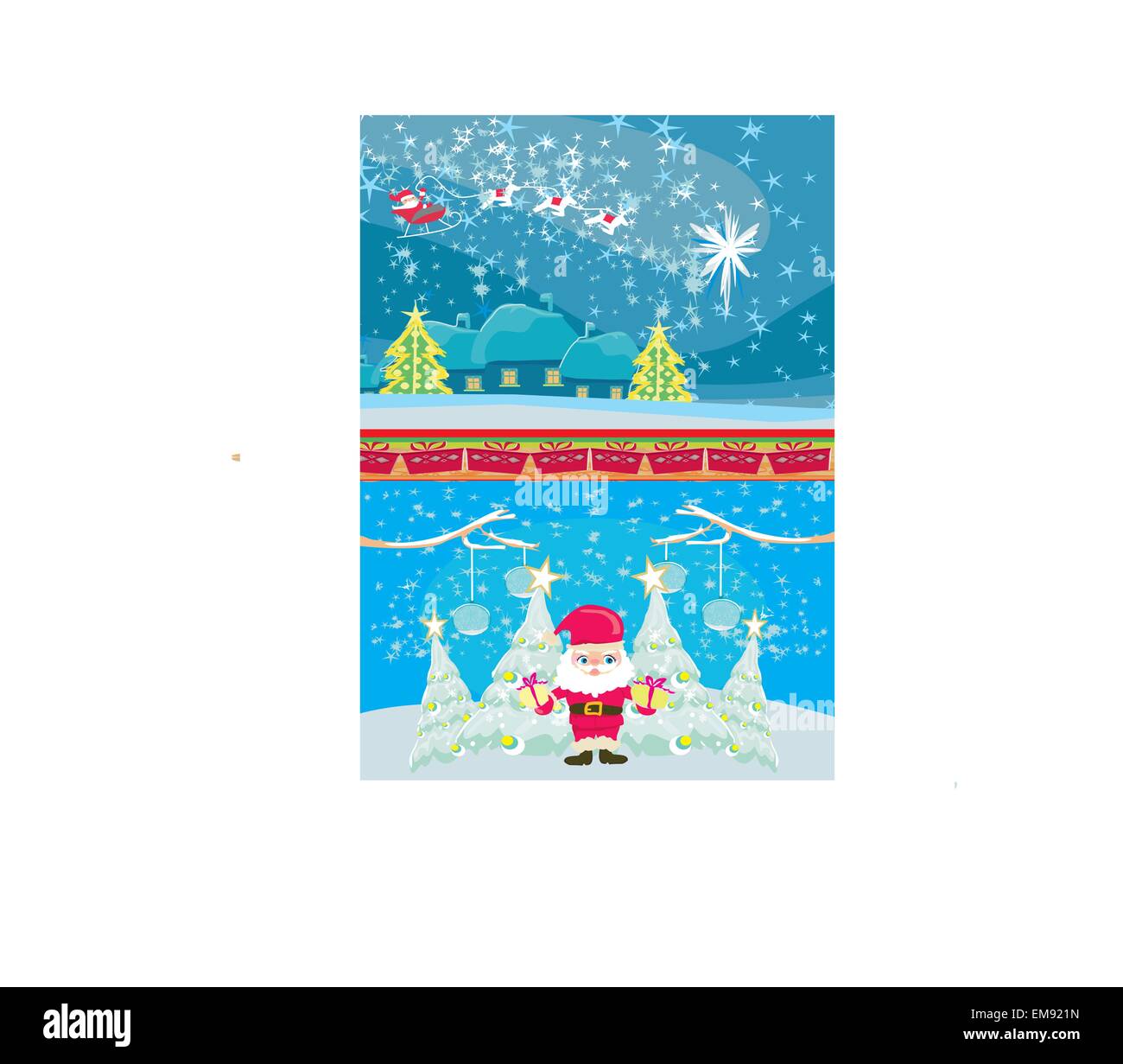 Santa claus new years fun Stock Vector Images - Alamy