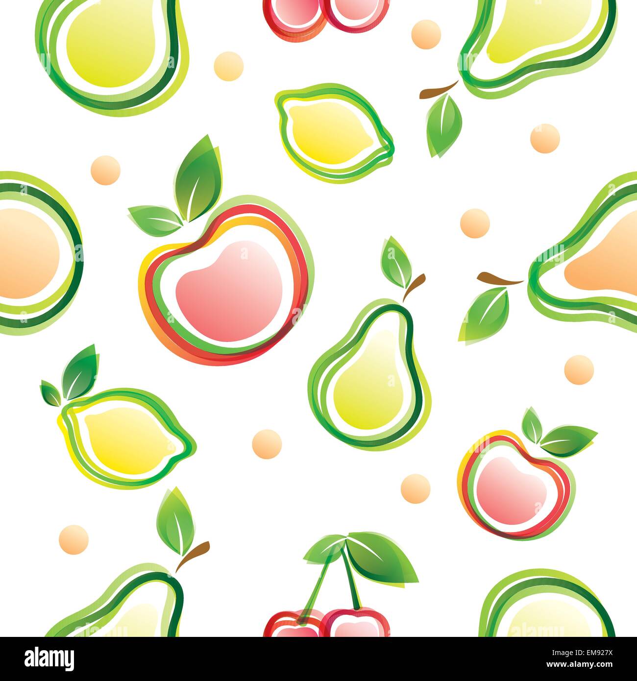 Seamless fruit pattern hi-res stock photography and images - Alamy