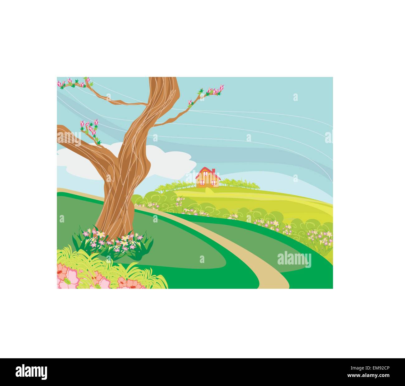Scenic spring pathway Stock Vector Images - Alamy