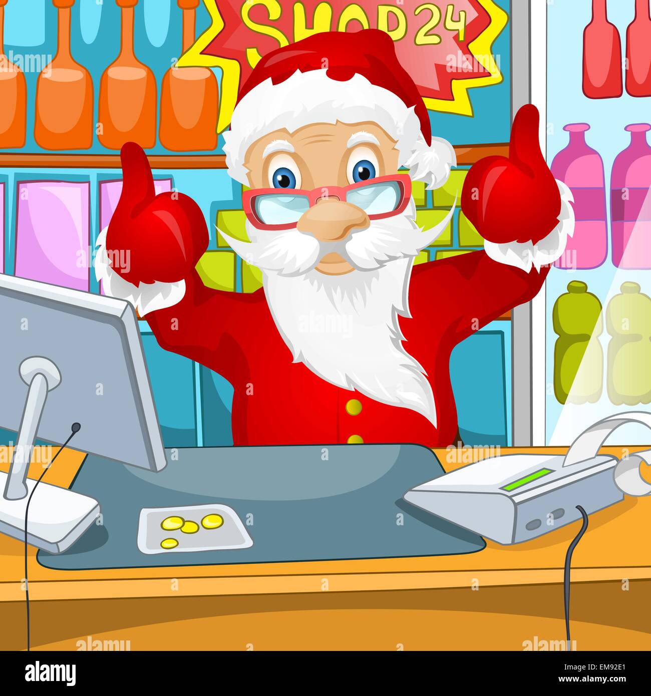 Santa claus shopping Stock Vector Images - Alamy
