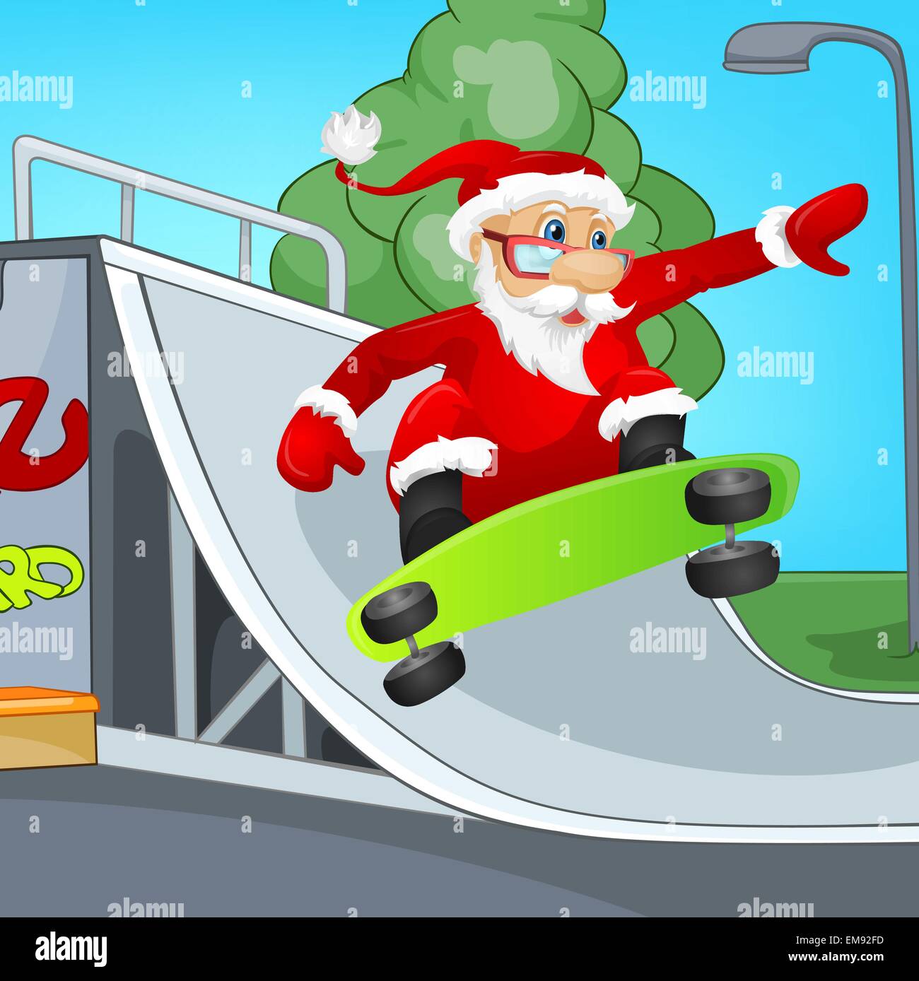 Santa claus street art Stock Vector Images - Alamy