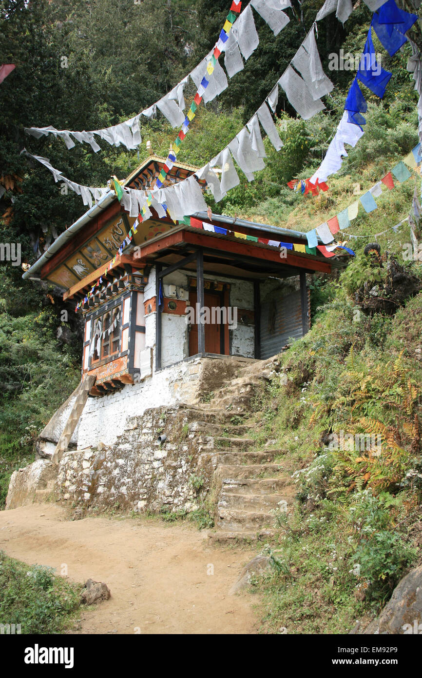 Pavilion built in a forest near Paro (Bhutan Stock Photo - Alamy