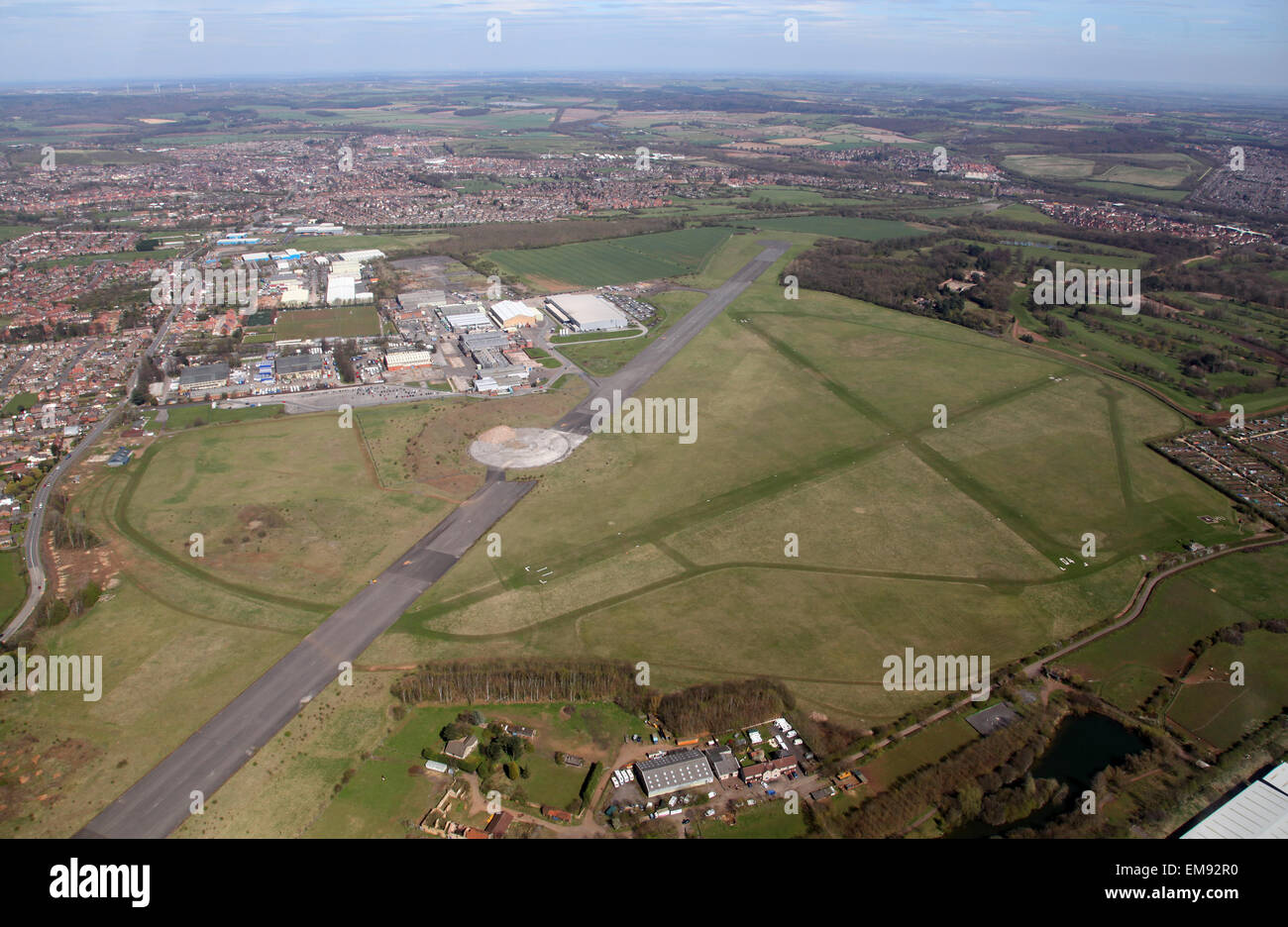 aerial view of Hucknall airfield in Nottinghamshire, UK Stock Photo - Alamy