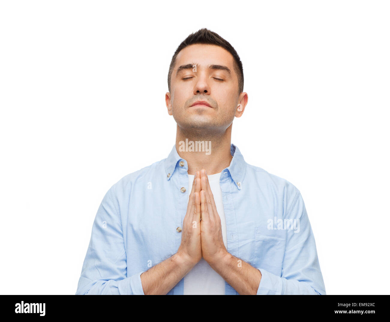 happy man praying Stock Photo - Alamy