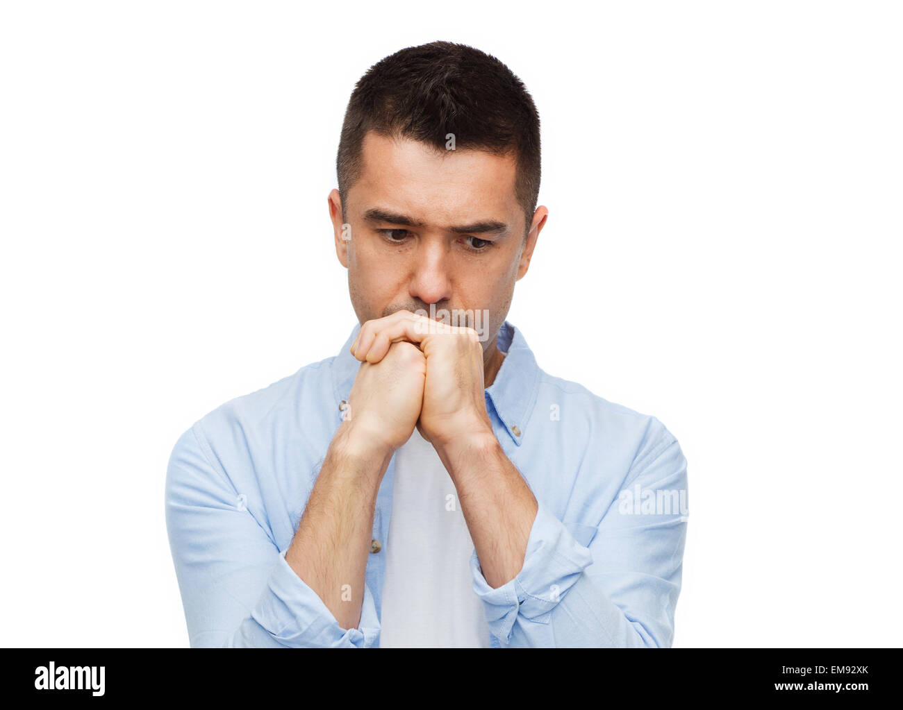unhappy man thinking Stock Photo - Alamy