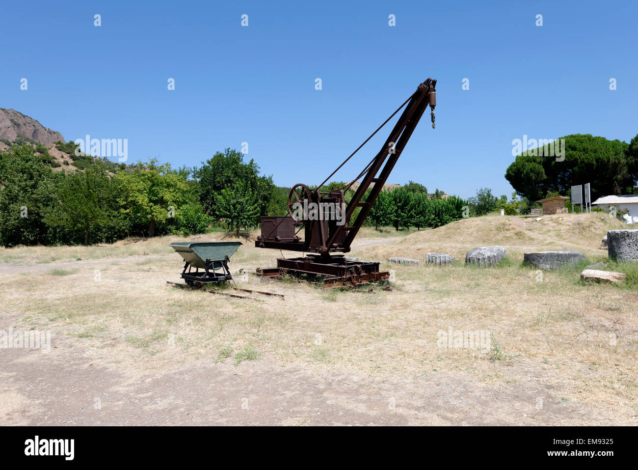 19th century Dorman Long crane at the Temple of Artemis archaeological ...