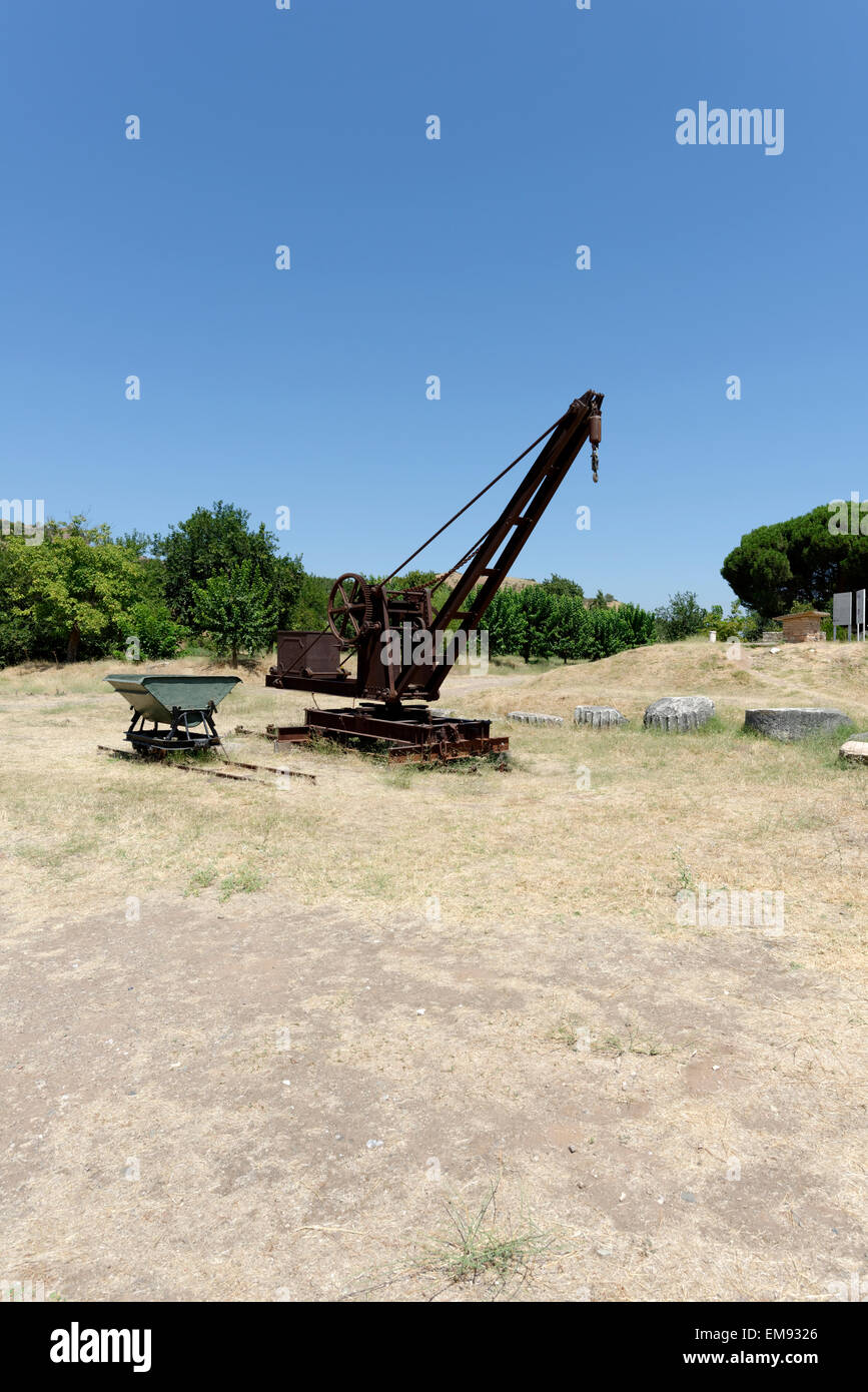 19th century Dorman Long crane at the Temple of Artemis archaeological ...