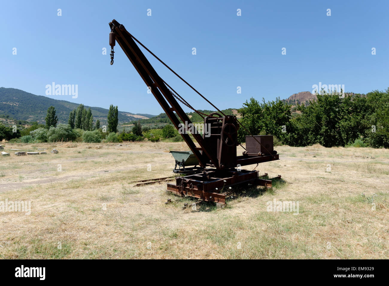 19th century Dorman Long crane at the Temple of Artemis archaeological ...