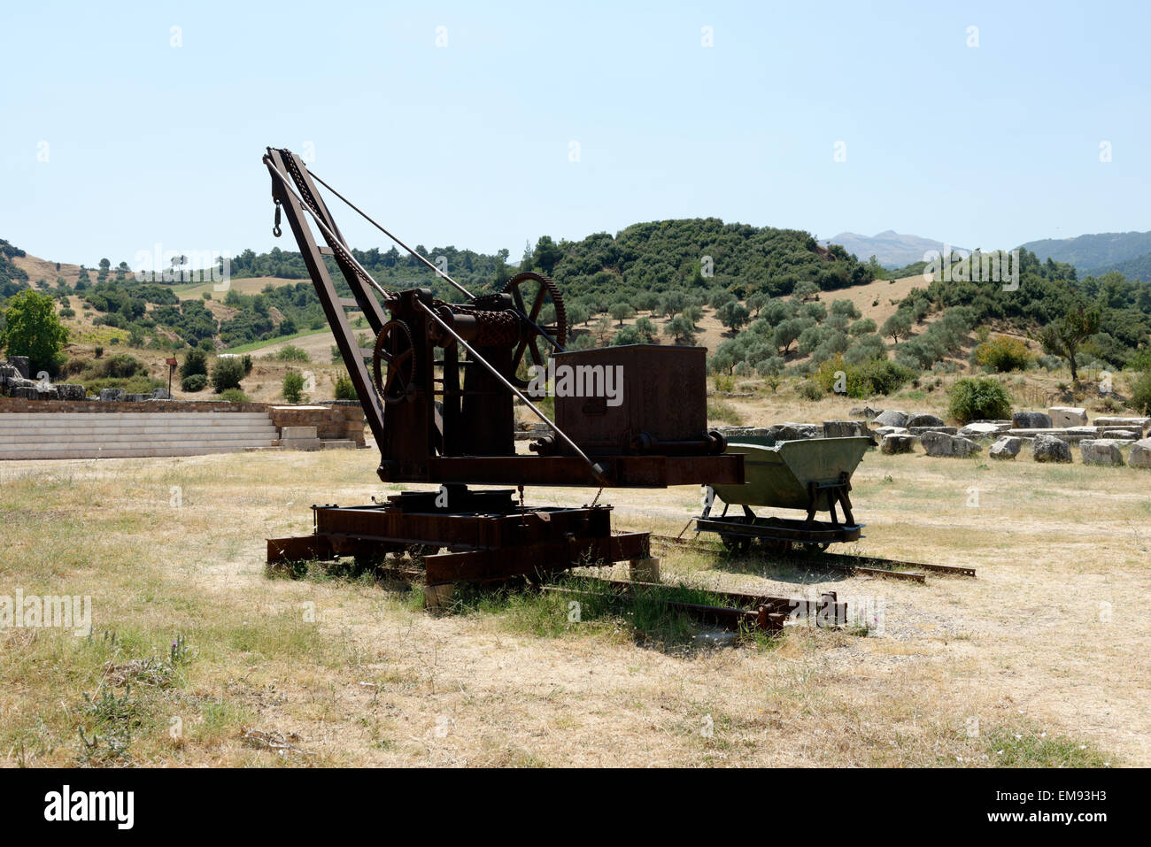 19th century Dorman Long crane at the Temple of Artemis archaeological ...