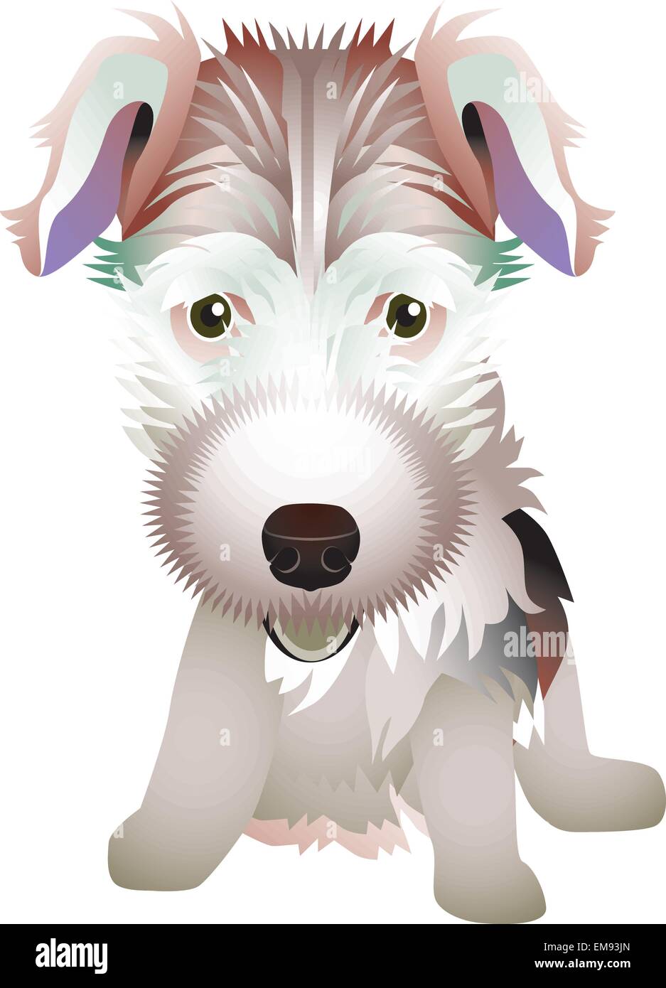 Illustration brown dog hand Cut Out Stock Images & Pictures - Alamy