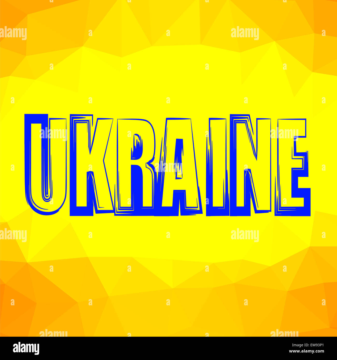Ukraine Text Isolated on Yellow Polygonal Background Stock Photo - Alamy
