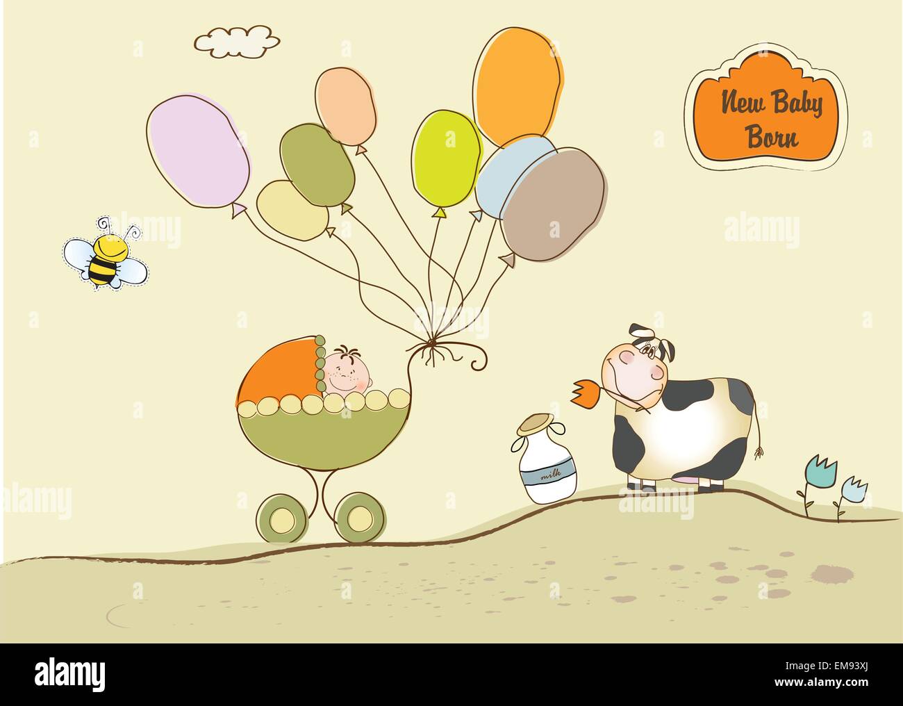 Boy girl baby party Stock Vector Images - Alamy