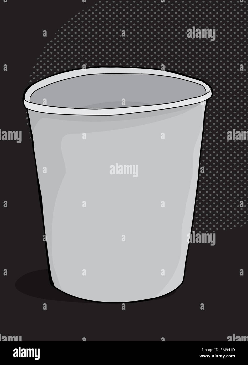 One cartoon styrofoam cup over dark background Stock Photo - Alamy