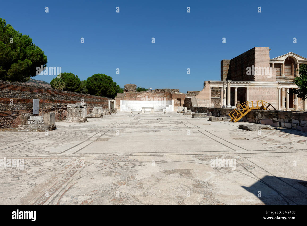 View of the synagogue main assembly hall towards the apse. Sardis ...