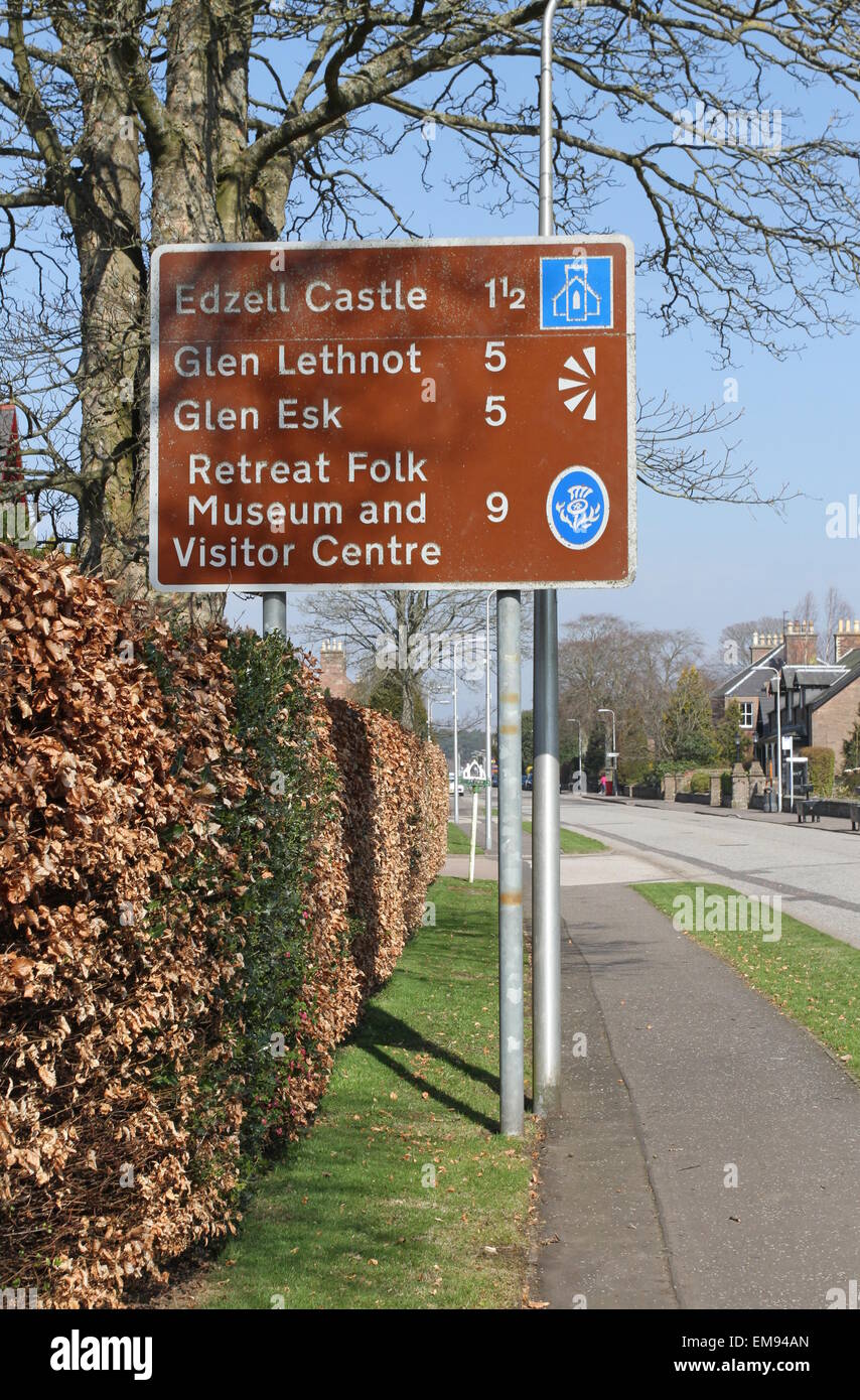 Tourist attraction sign Edzell Scotland April 2015 Stock Photo - Alamy