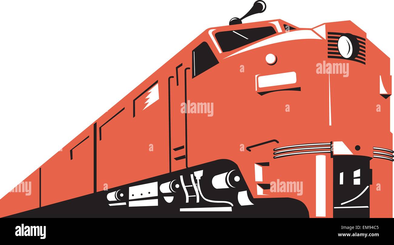 Diesel railway engine Stock Vector Images - Alamy