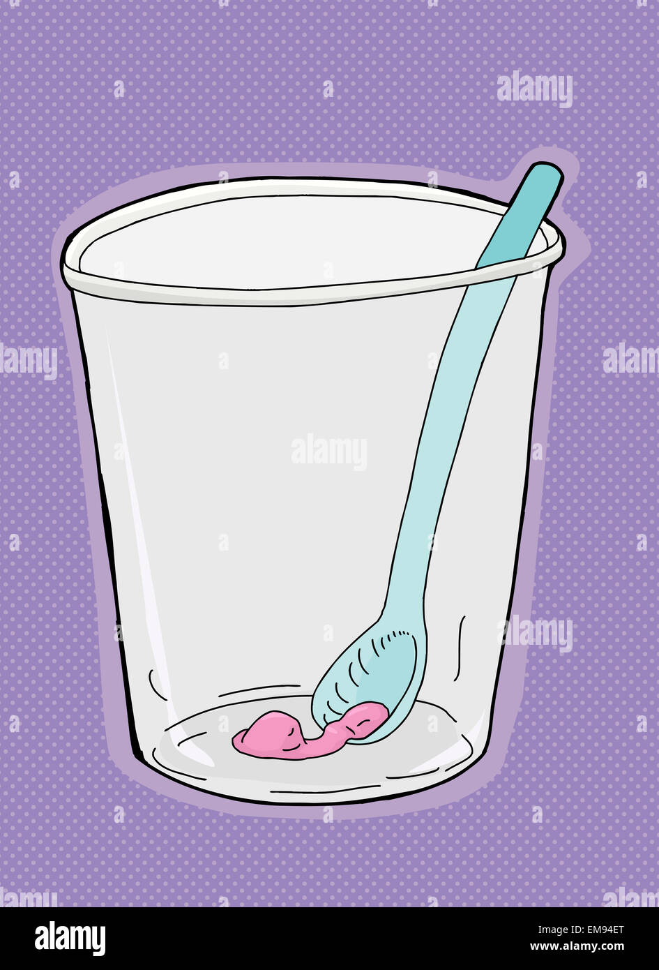 Cartoon of ice cream leftovers in plastic cup Stock Photo - Alamy