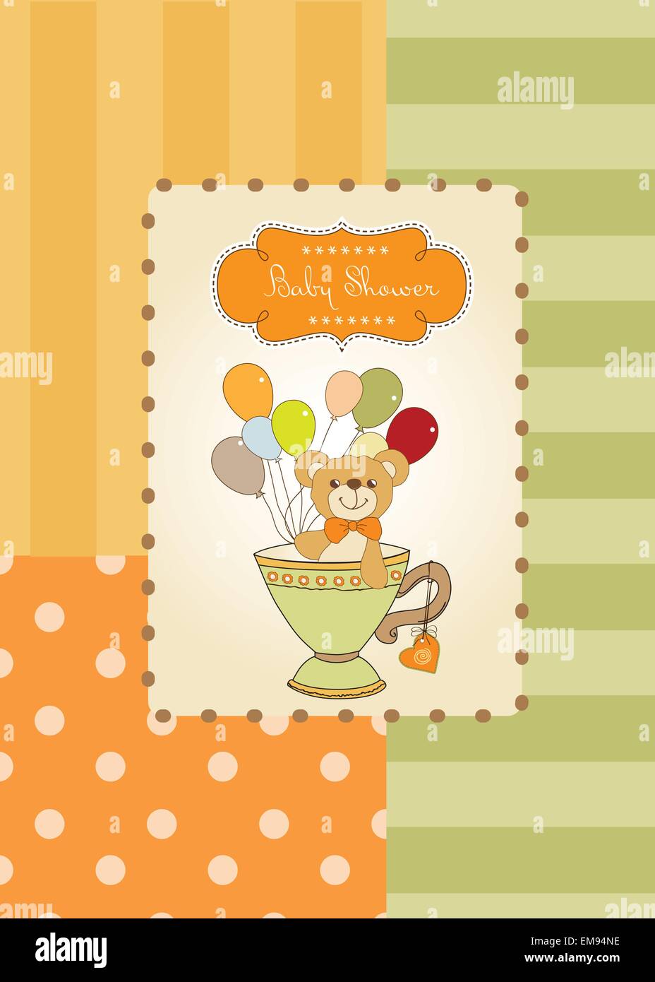 baby shower card with cute teddy bear Stock Vector Image & Art - Alamy
