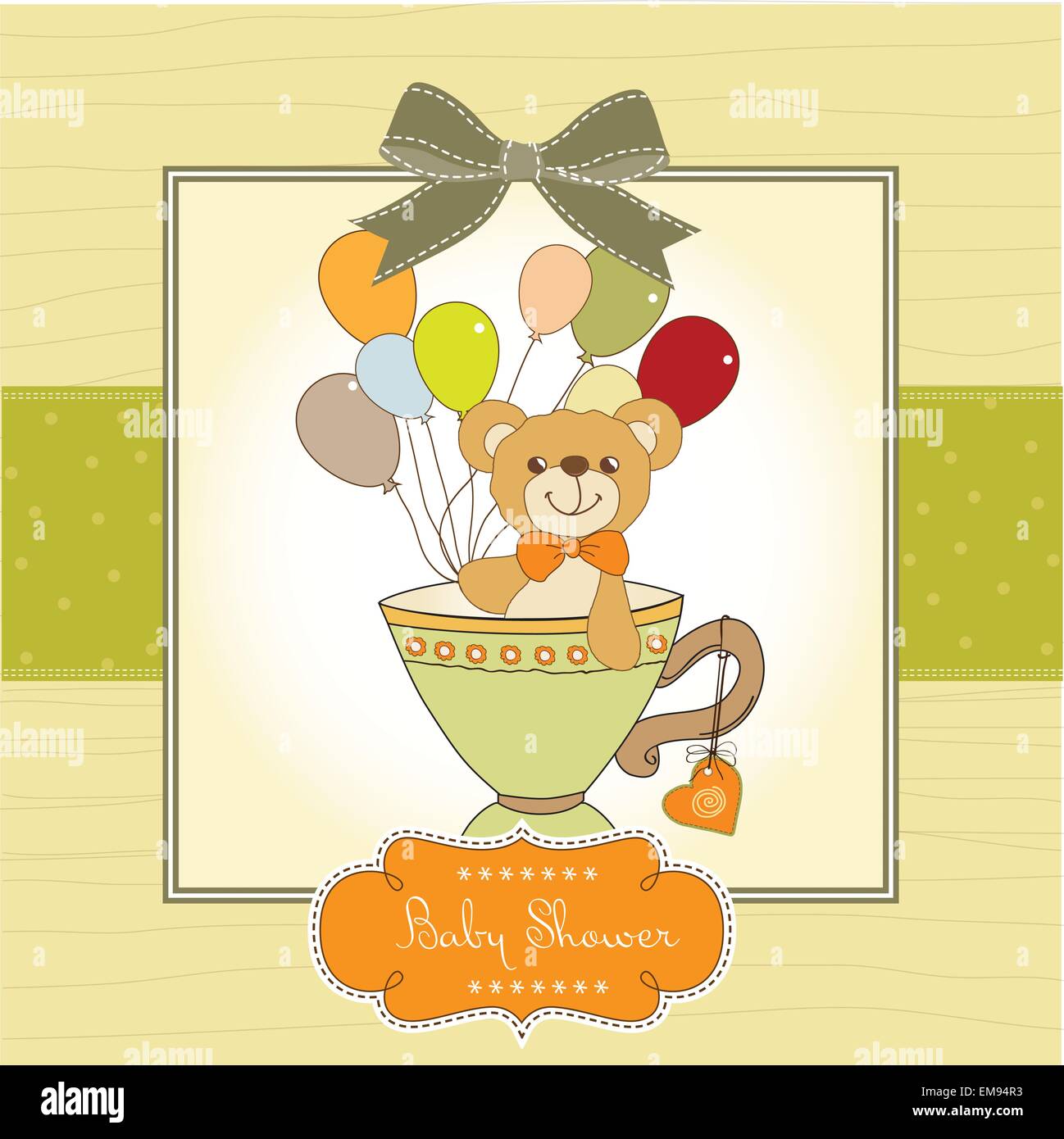 baby shower card with cute teddy bear Stock Vector Image & Art - Alamy