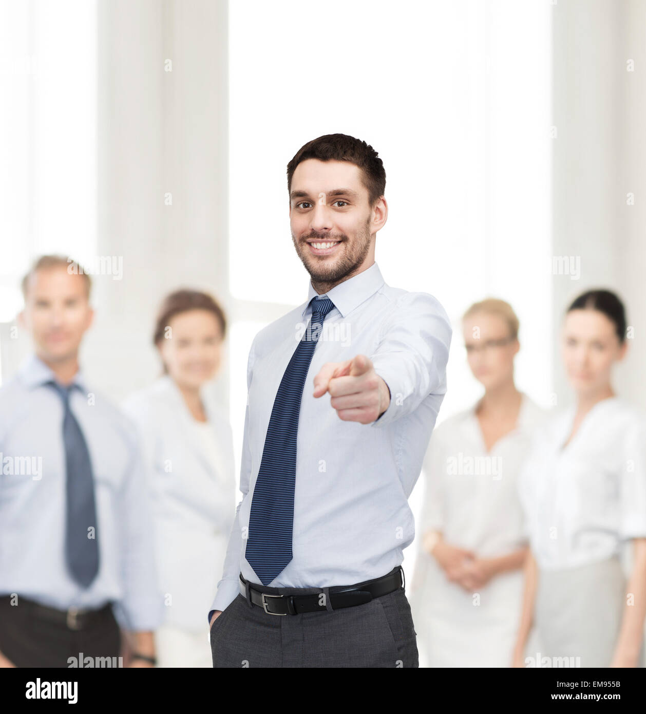 handsome businessman pointing finger at you Stock Photo - Alamy
