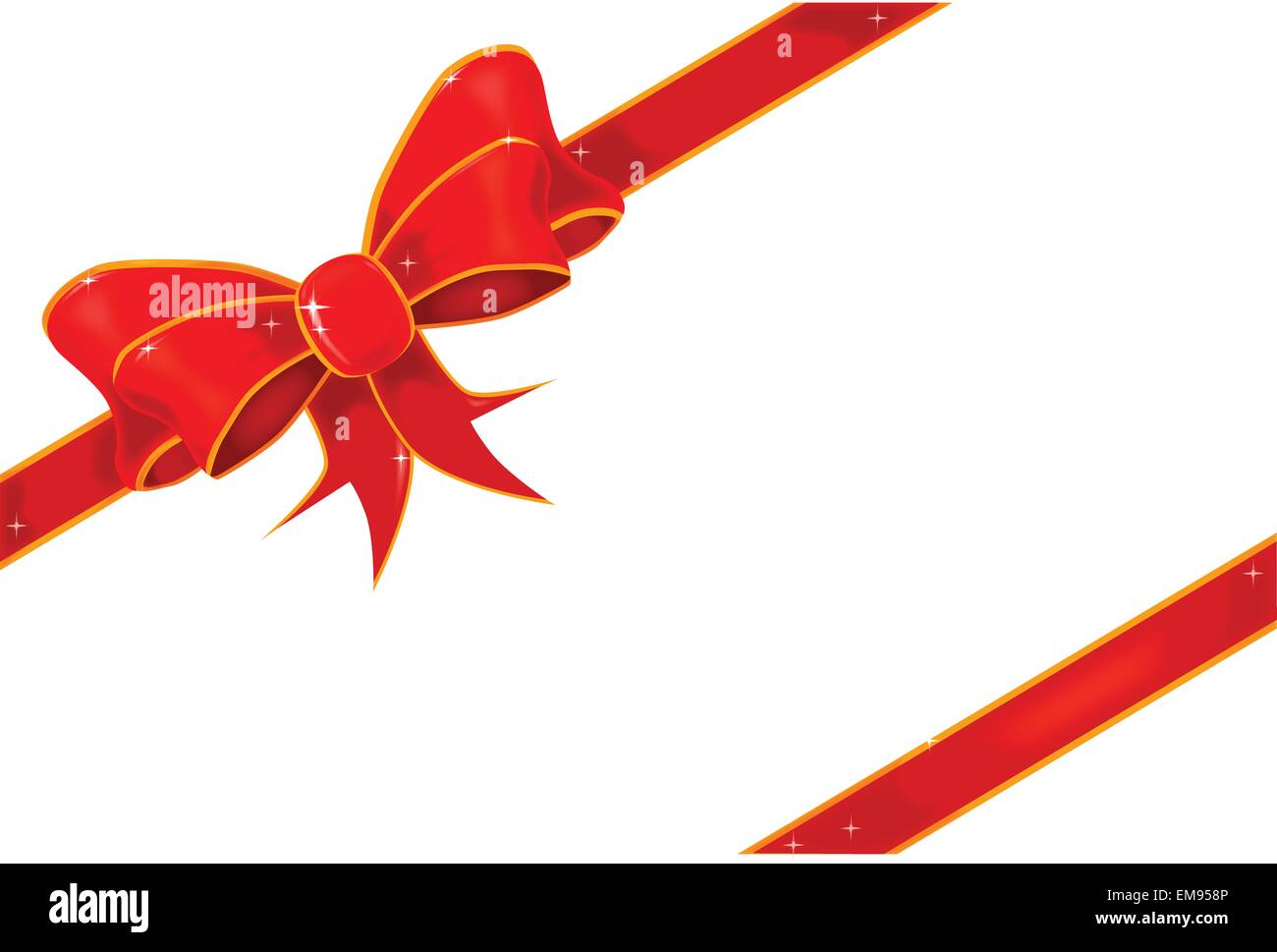 Gold parcel red ribbon Stock Vector Images - Alamy