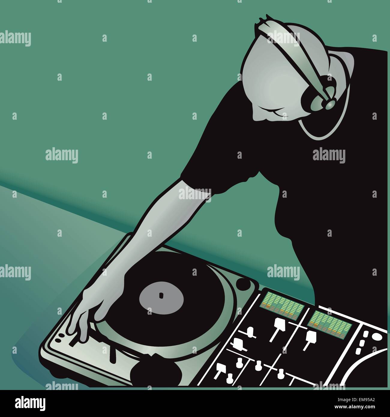Dj mixing music record Stock Vector Images - Alamy