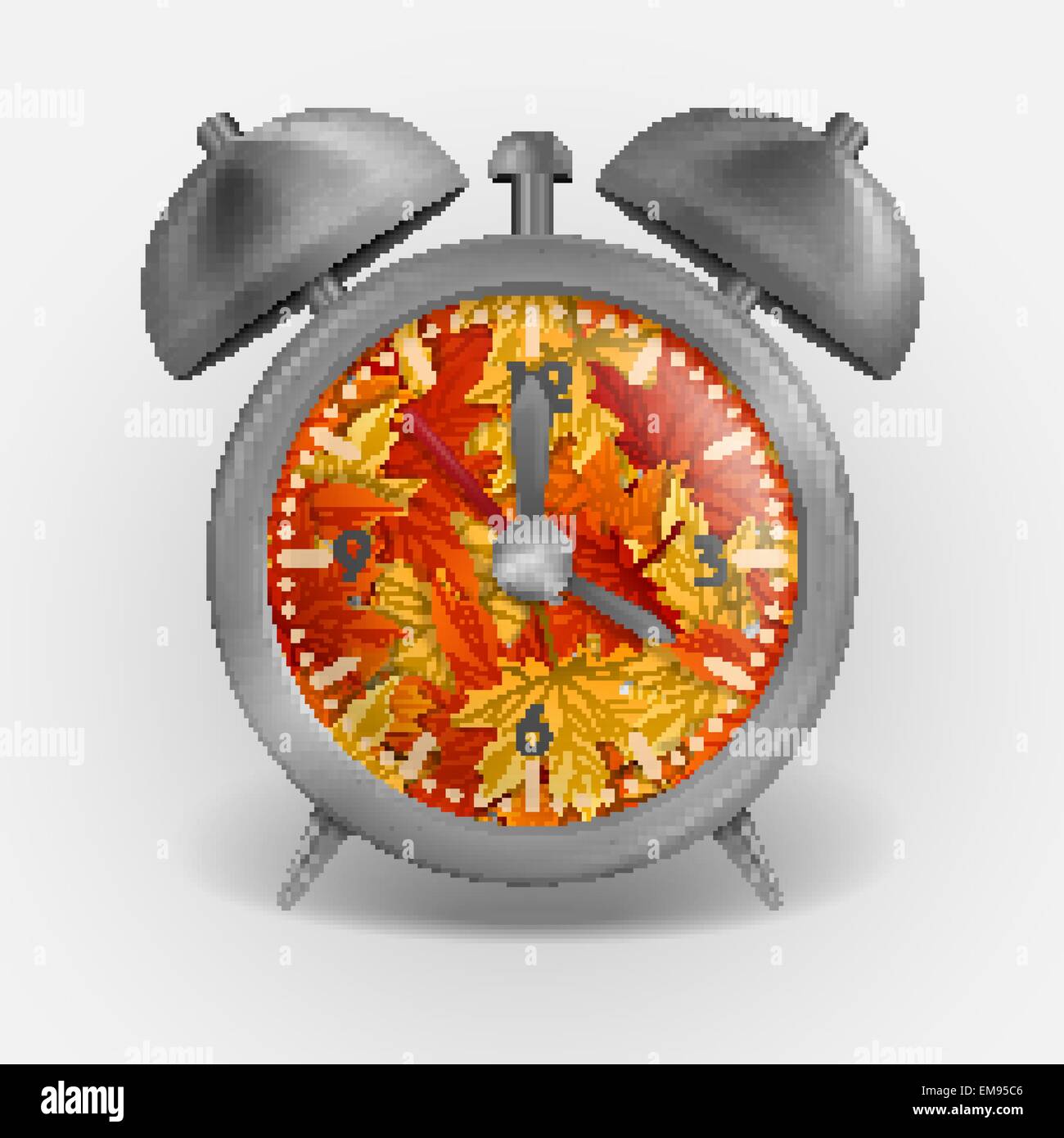 Clock autumn leaves time Stock Vector Images - Alamy
