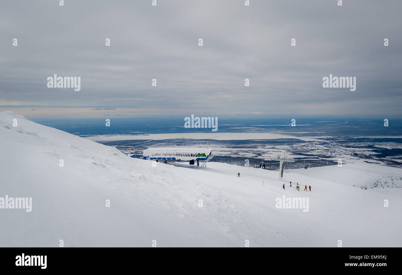 Alpine ski resort Stock Photo - Alamy