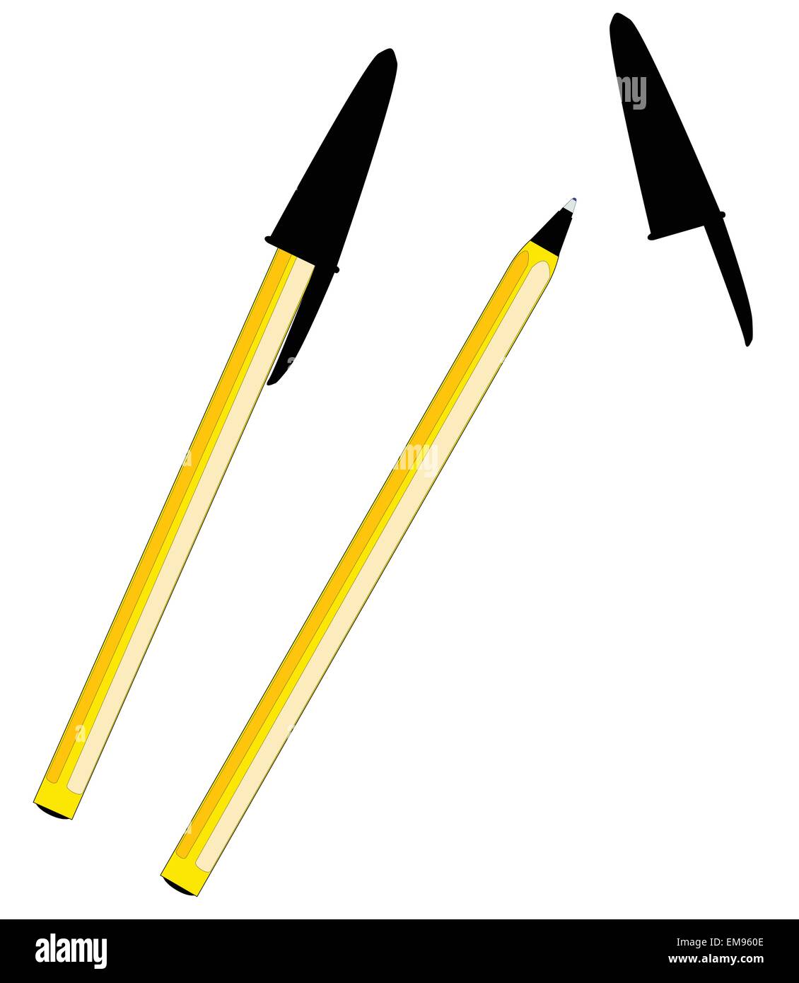 Blue biro pens Stock Vector Images - Alamy