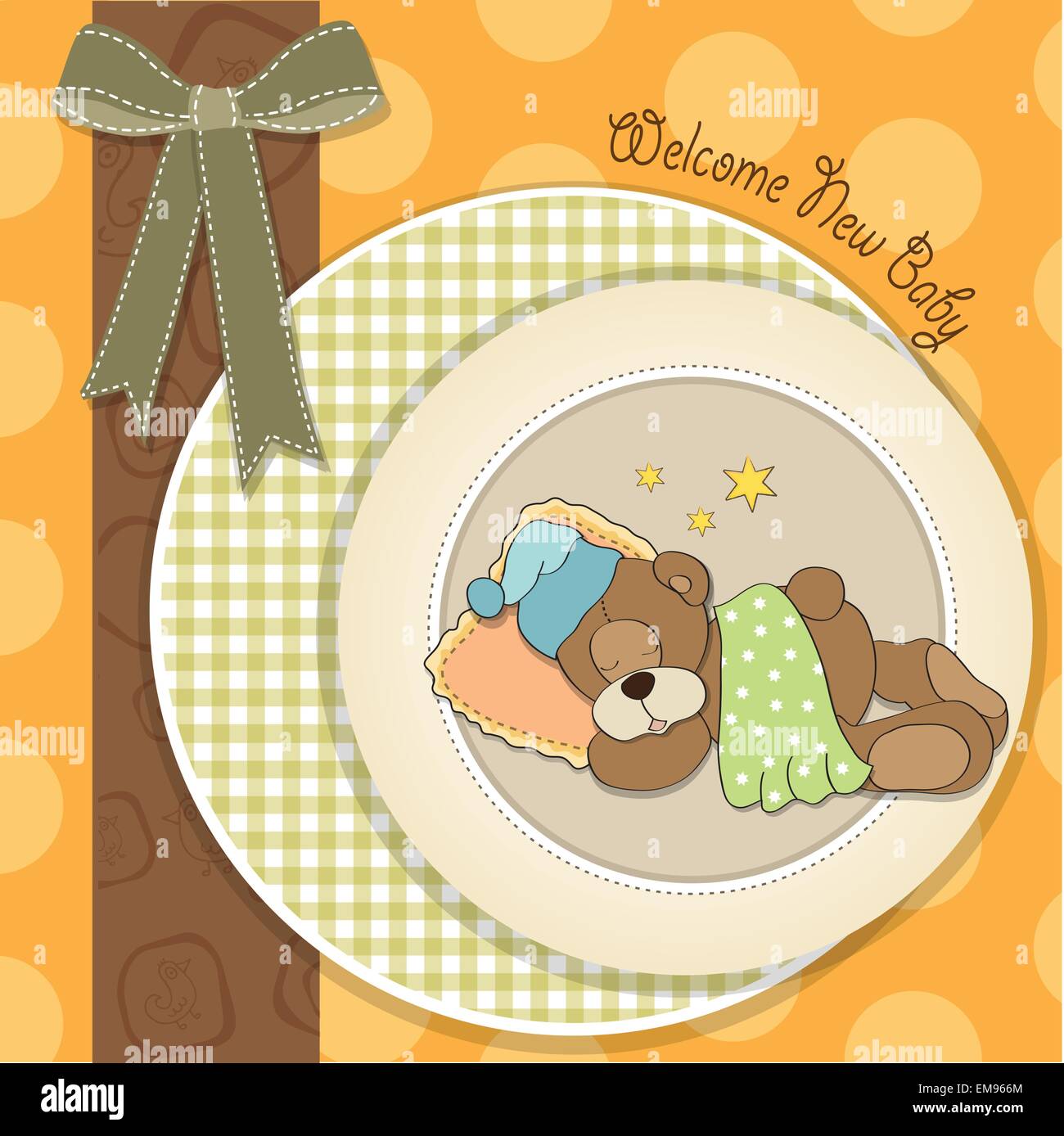 Cute bear sleeping pillow Stock Vector Images - Alamy