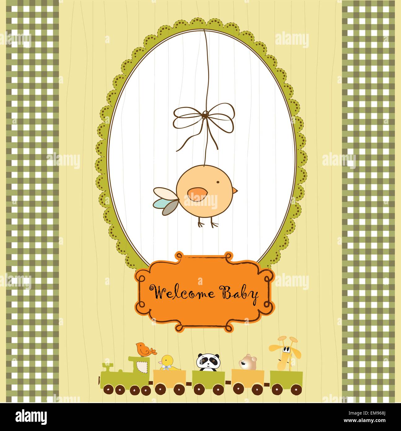 new baby announcement card with chicken Stock Vector Image & Art - Alamy