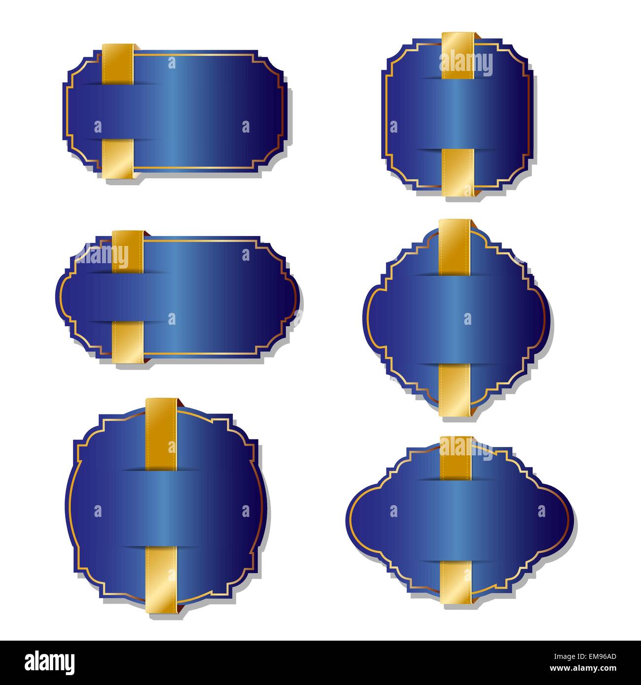 Set labels on blue Cut Out Stock Images & Pictures - Alamy