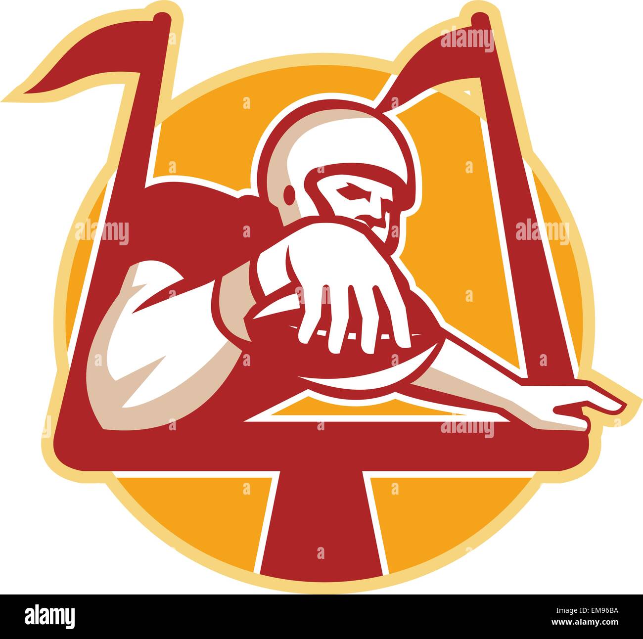 American Football Receiver Scoring Touchdown Stock Vector Image & Art ...