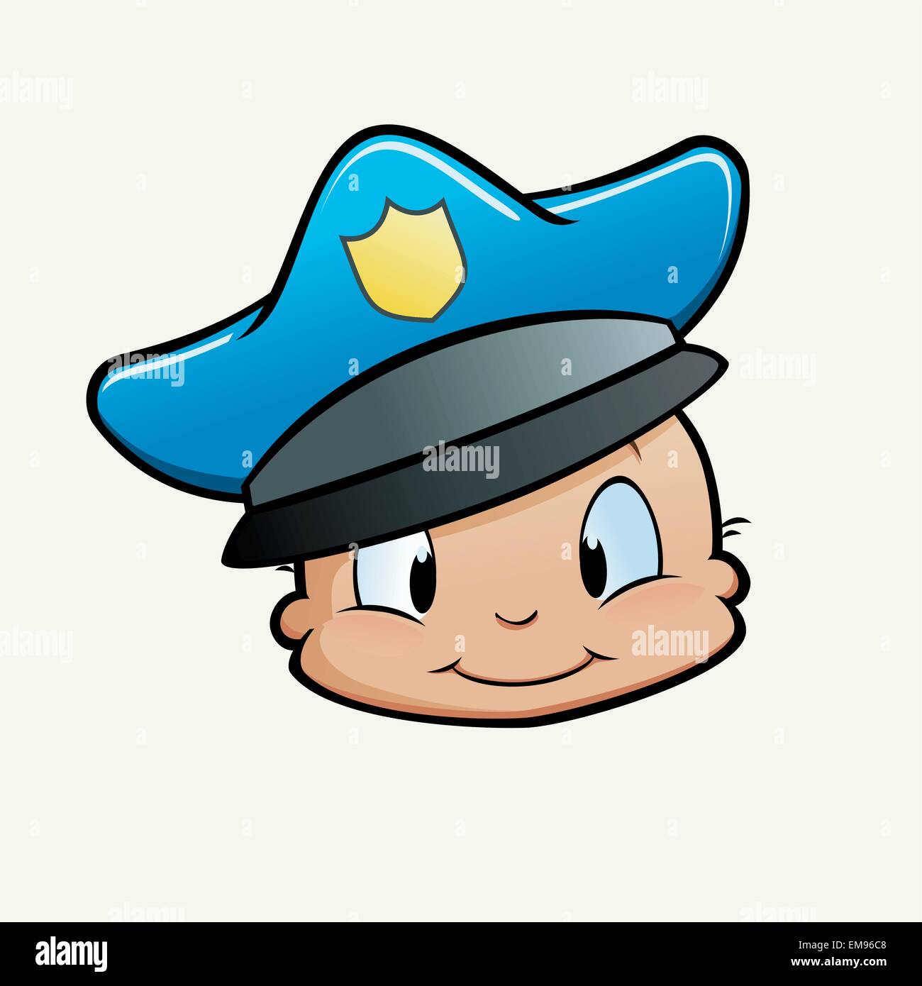Cartoon illustration police officer boy hi-res stock photography and ...