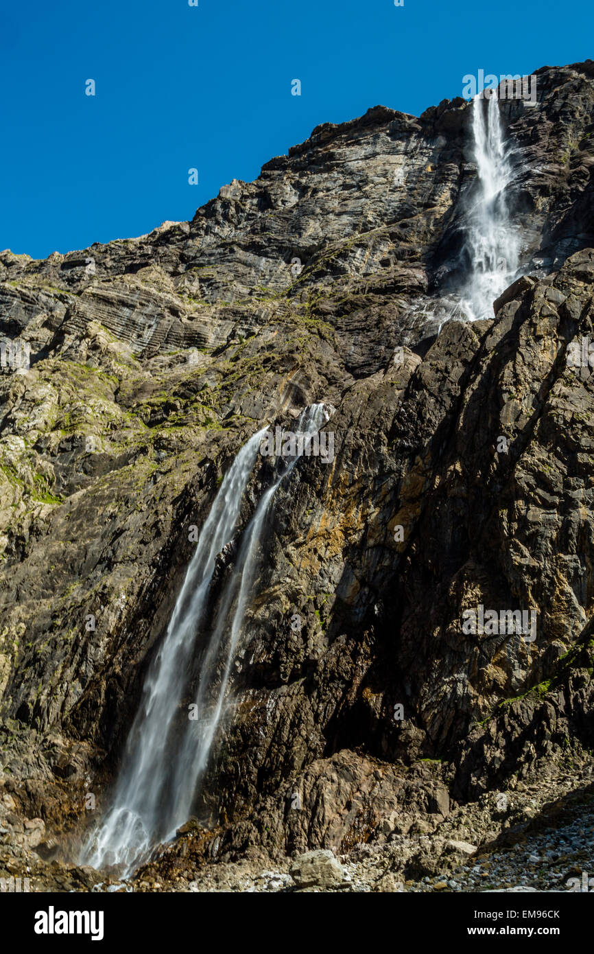 The Waterfalls, Cirque Of Gavarnie, Hautes Pyrenees, France Stock Photo ...