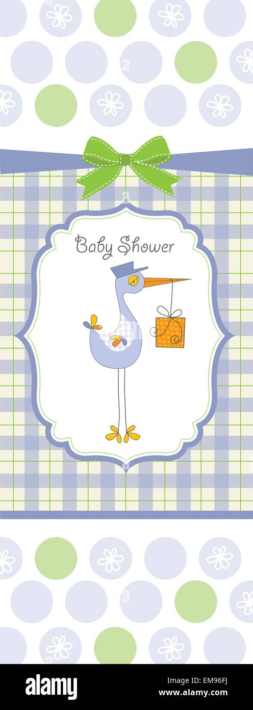 Baby shower card stork Stock Vector Images - Alamy
