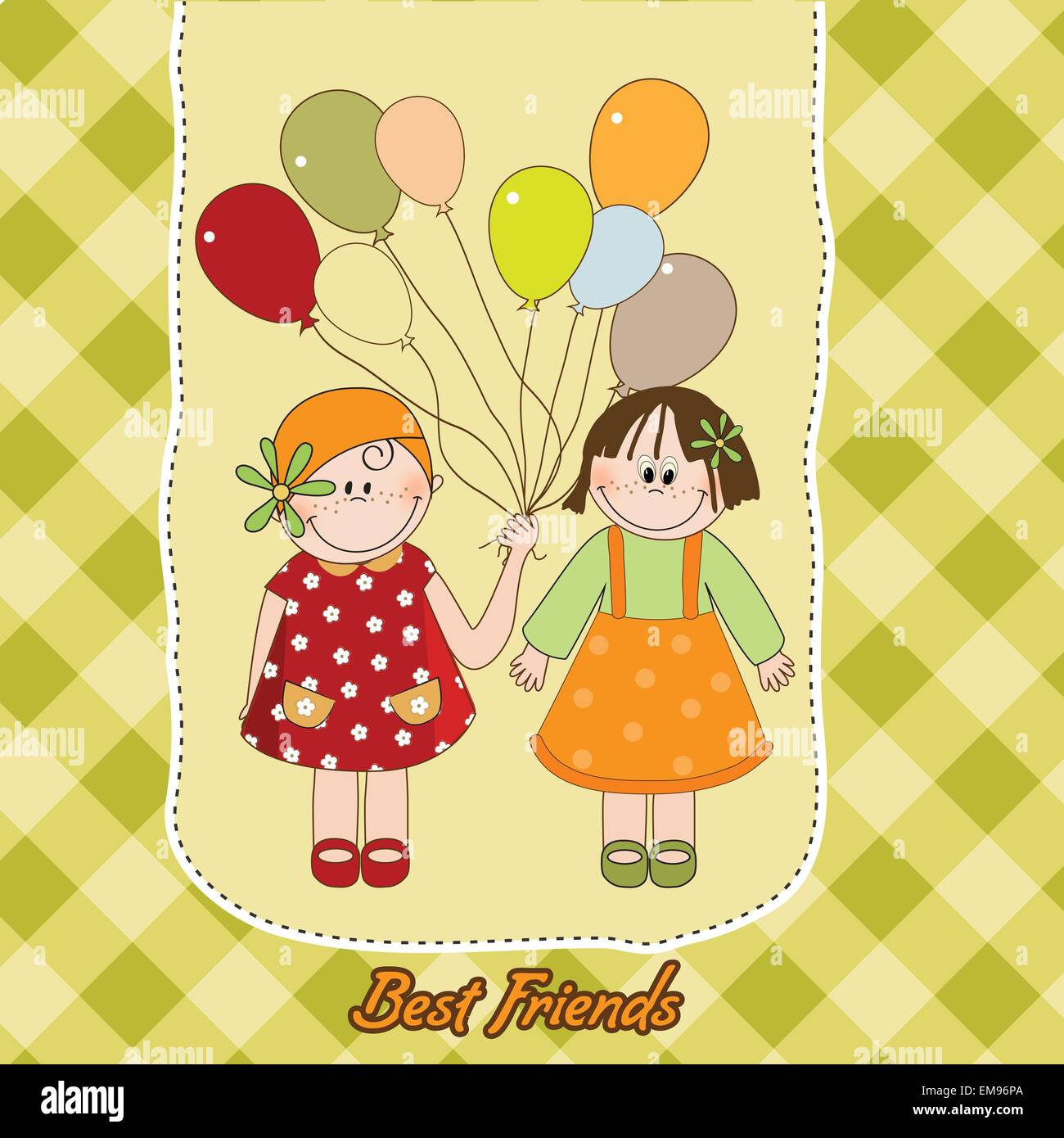 best friends greeting card Stock Vector Image & Art - Alamy