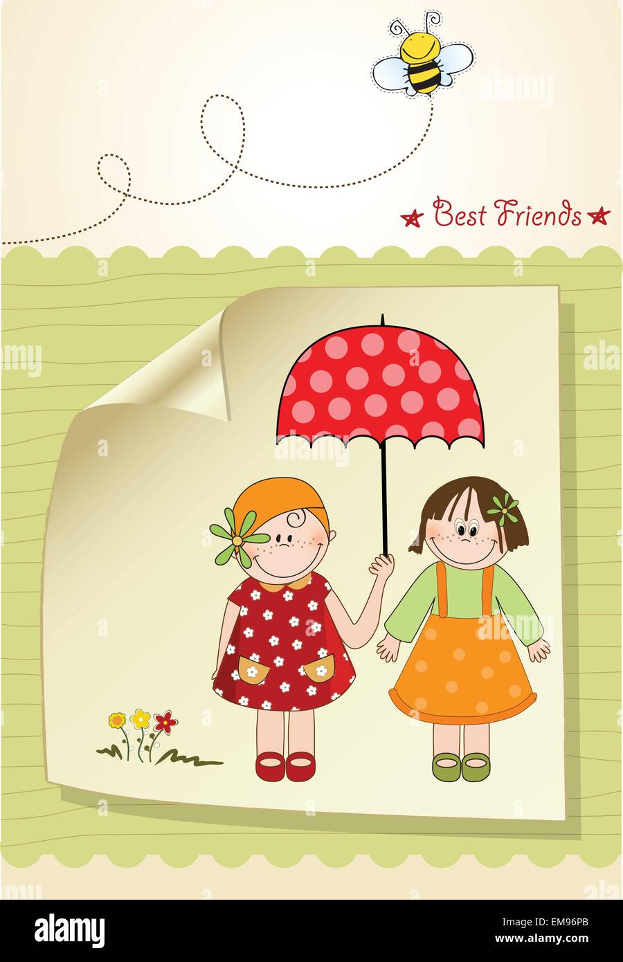 best friends greeting card Stock Vector Image & Art - Alamy